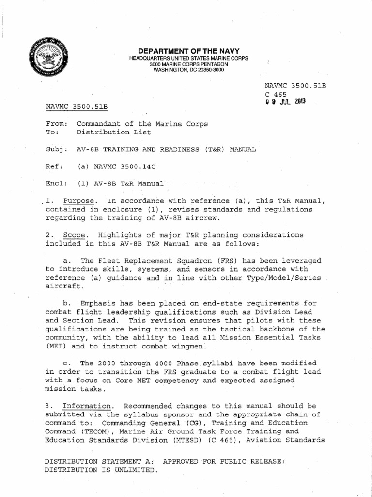 Navmac 3500.51b W CH 1 | PDF | Military | Military Science