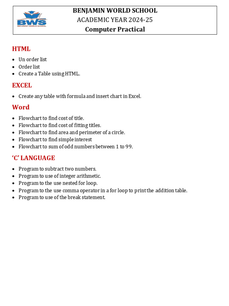STD 10 Comp. Pratical | PDF