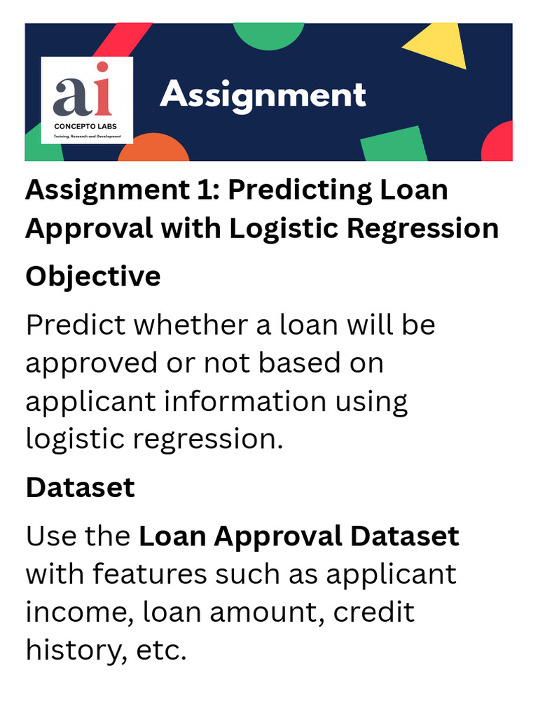 Assignment 1 Predicting Loan Approval With Logistic Regression | PDF | Receiver Operating ...