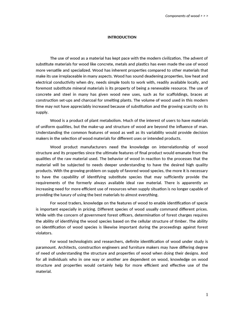 C.PART 1 Wood Structure Final | PDF | Plant Stem | Wood