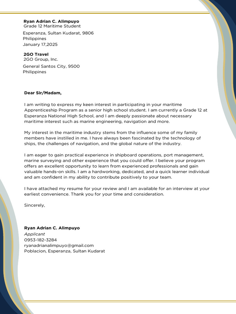 Application Letter Sample | PDF