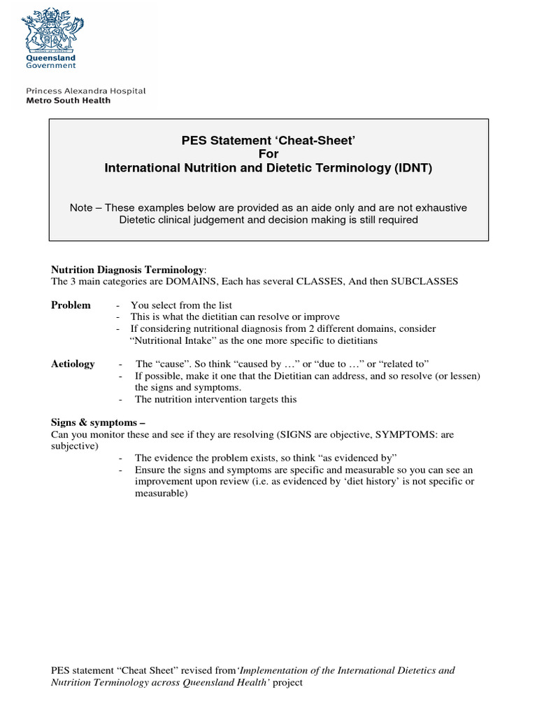 PES Statements Examples | PDF | Obesity | Dietary Fiber