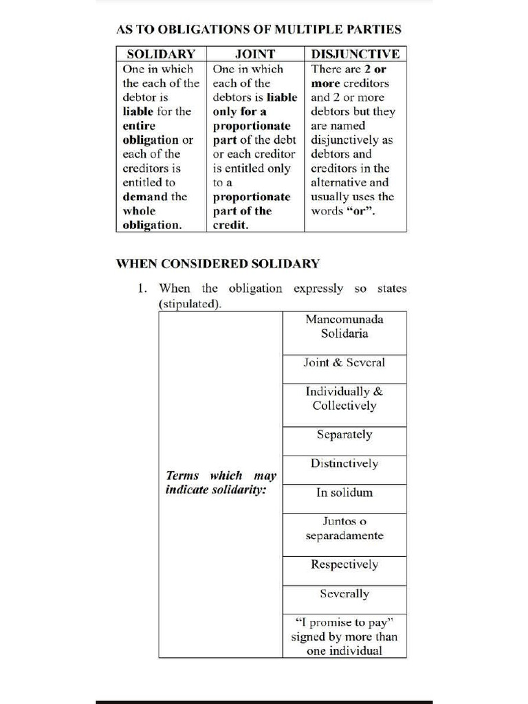 Solidary Obligation | PDF