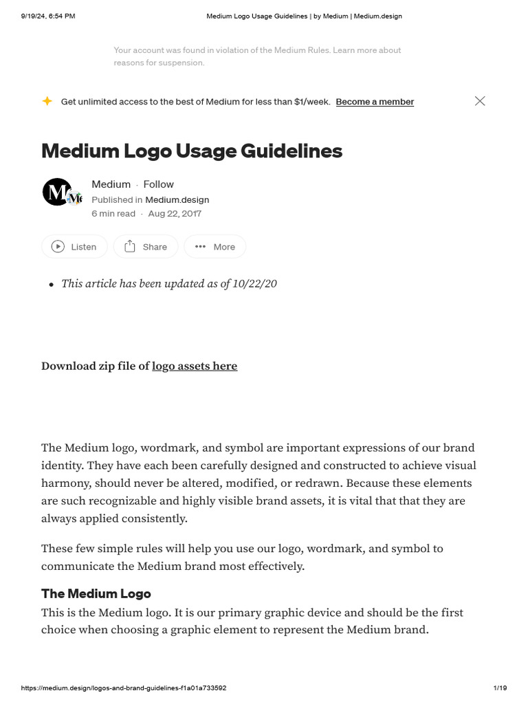 Medium Logo Usage Guidelines | PDF | Logos | Brand