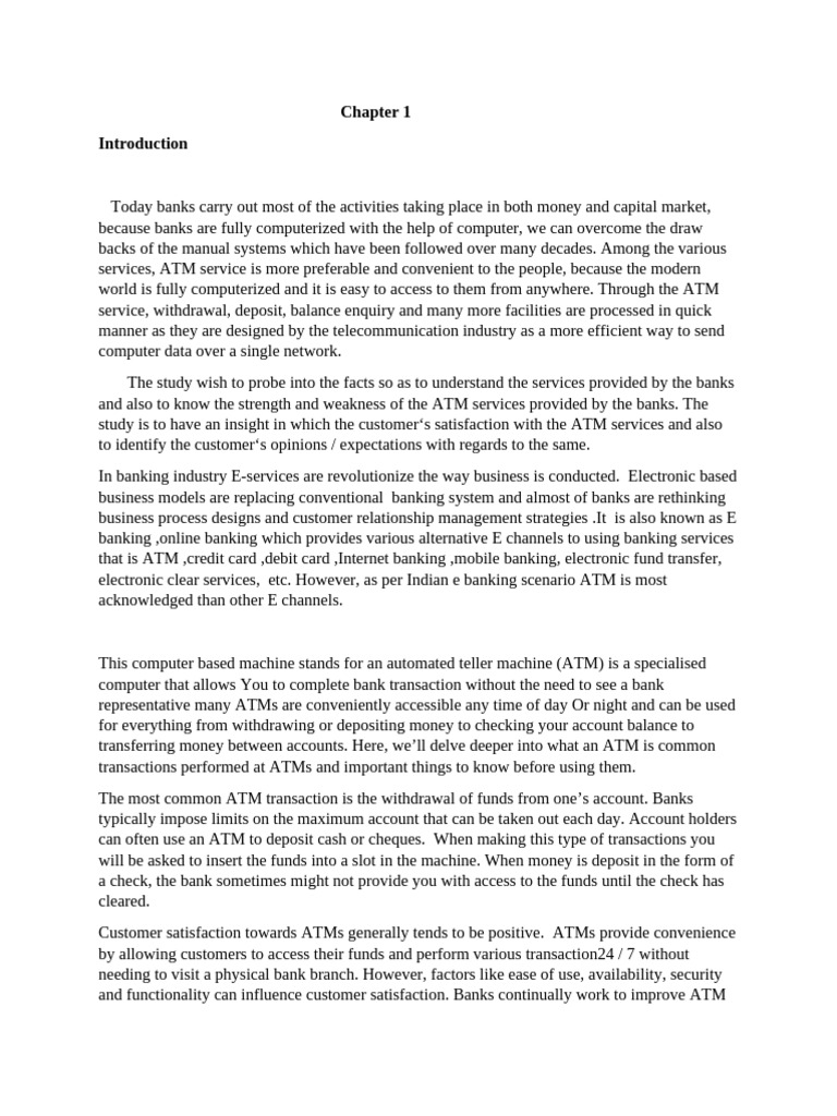 Chapter 1 | PDF | Automated Teller Machine | Banks
