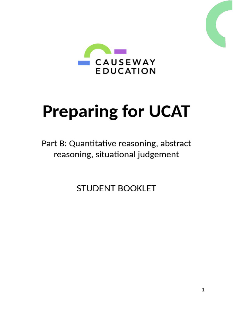 Preparing For UCAT Student Booklet - Part B - 2024 | PDF