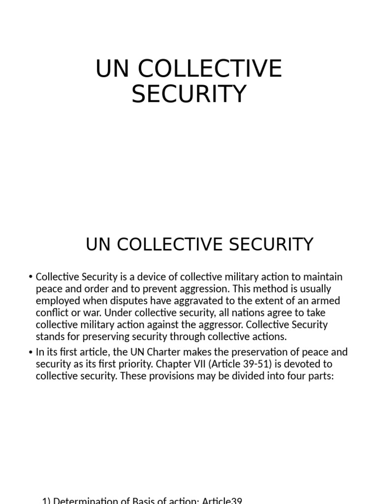 Un Collective Security | PDF