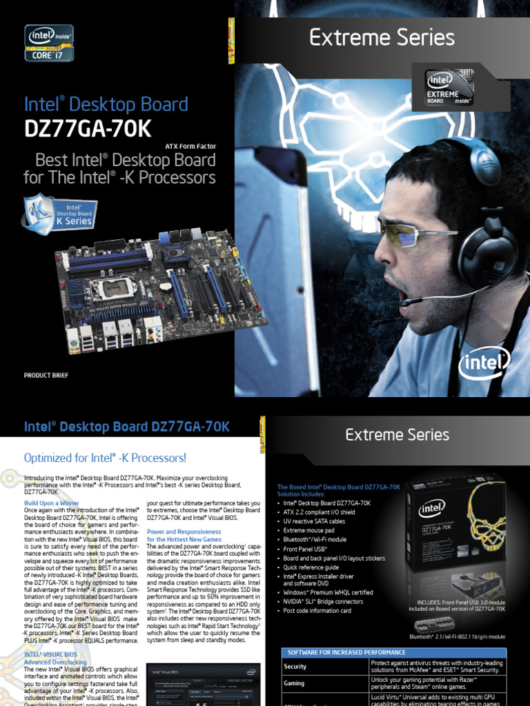 Intel Corporation Desktop Board Dz77ga 70k Extreme 1215855 | PDF | Solid State Drive | Bios