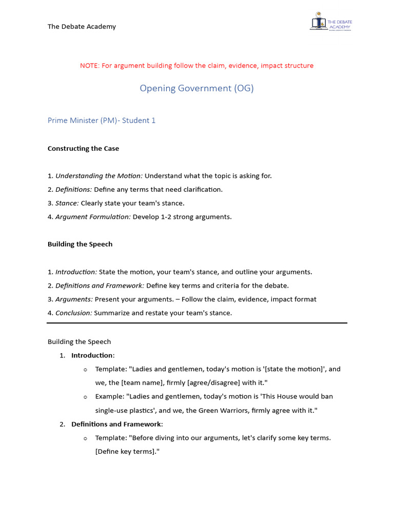 Case Building and Speech | PDF | Argument