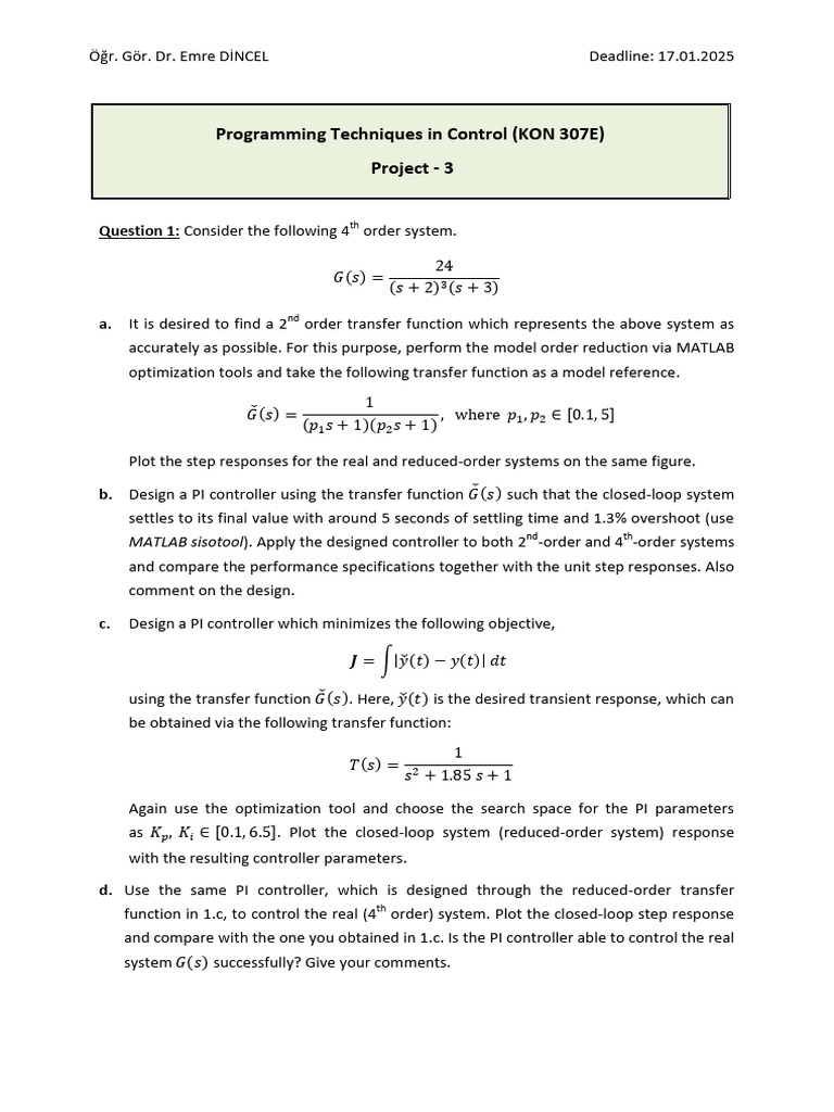 Project-3 kon 307 | PDF | Control Theory | Mathematical Optimization