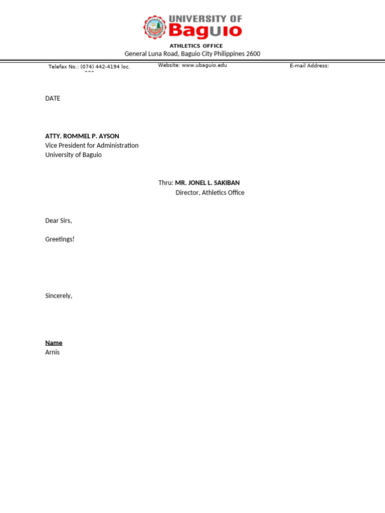 Ub Explanation Letter 2023 | PDF