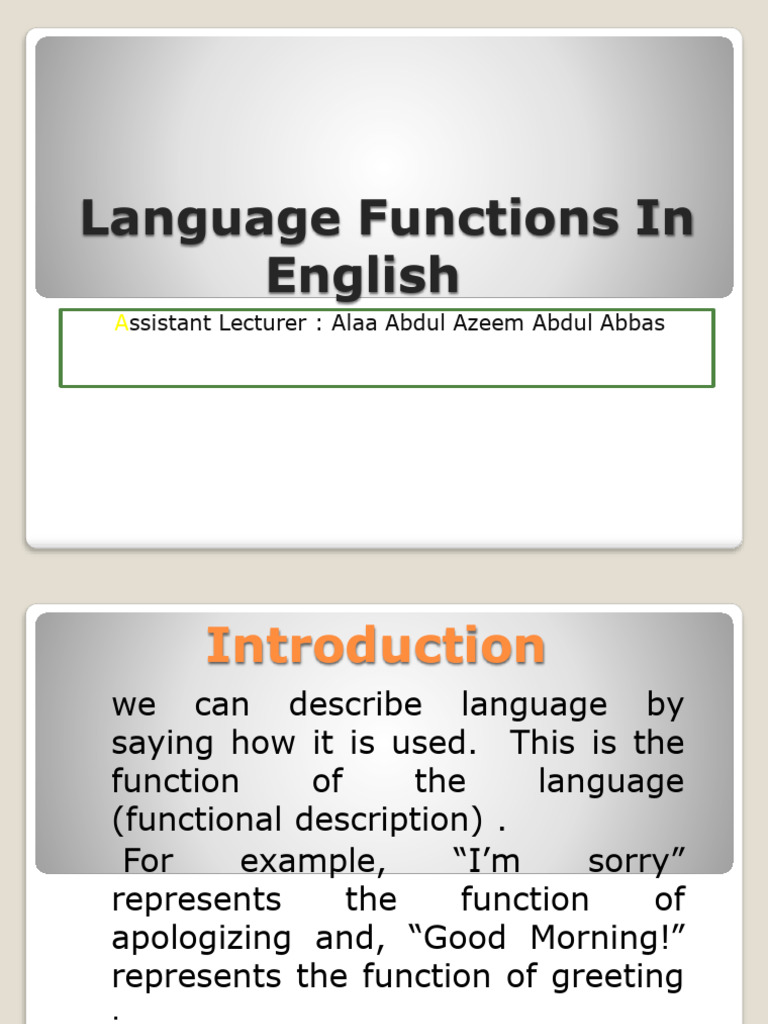 Functions-in-English-language- | PDF | Semantic Units | Language Mechanics