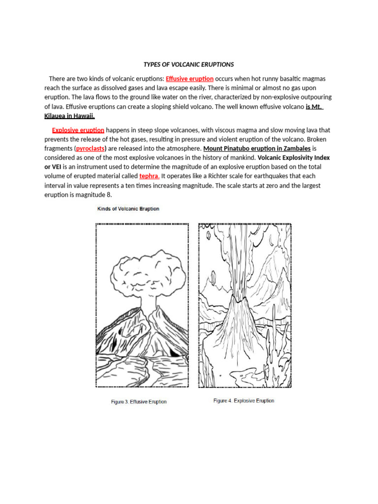 Scie9Q3m1Volcanic Eruptions | PDF | Types Of Volcanic Eruptions | Volcano
