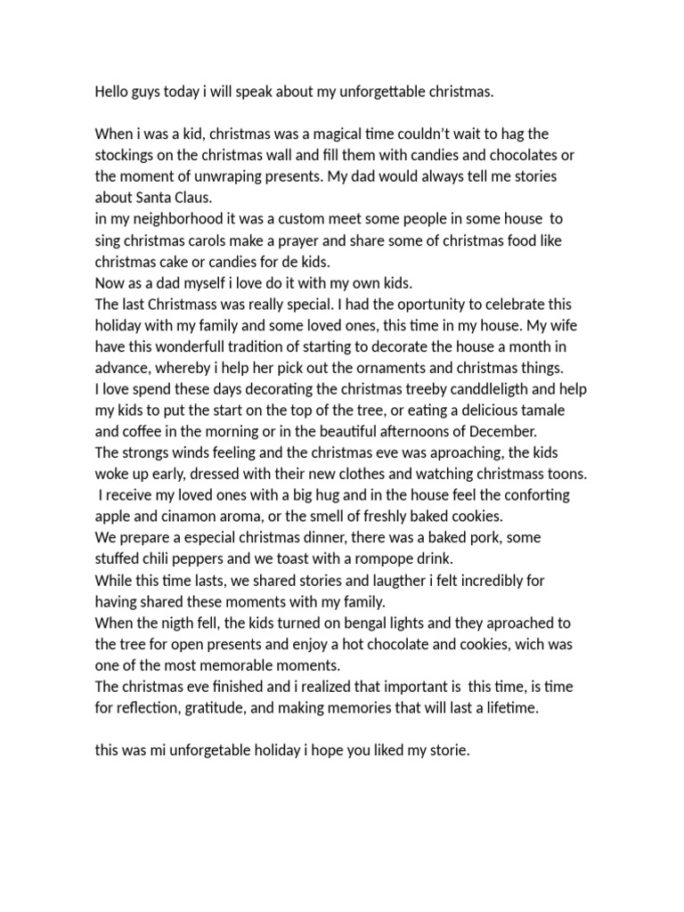 Oral Homework Unit 11 My Favorite Holiday | PDF