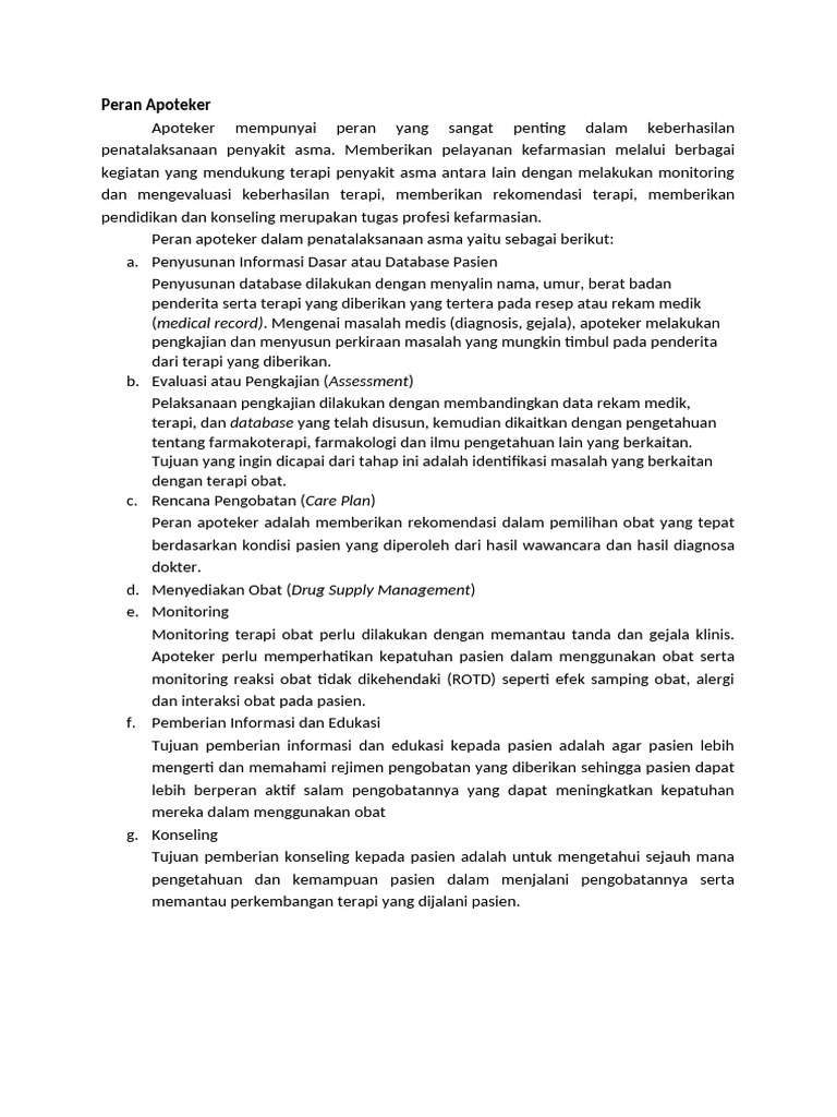 Peran Apoteker | PDF