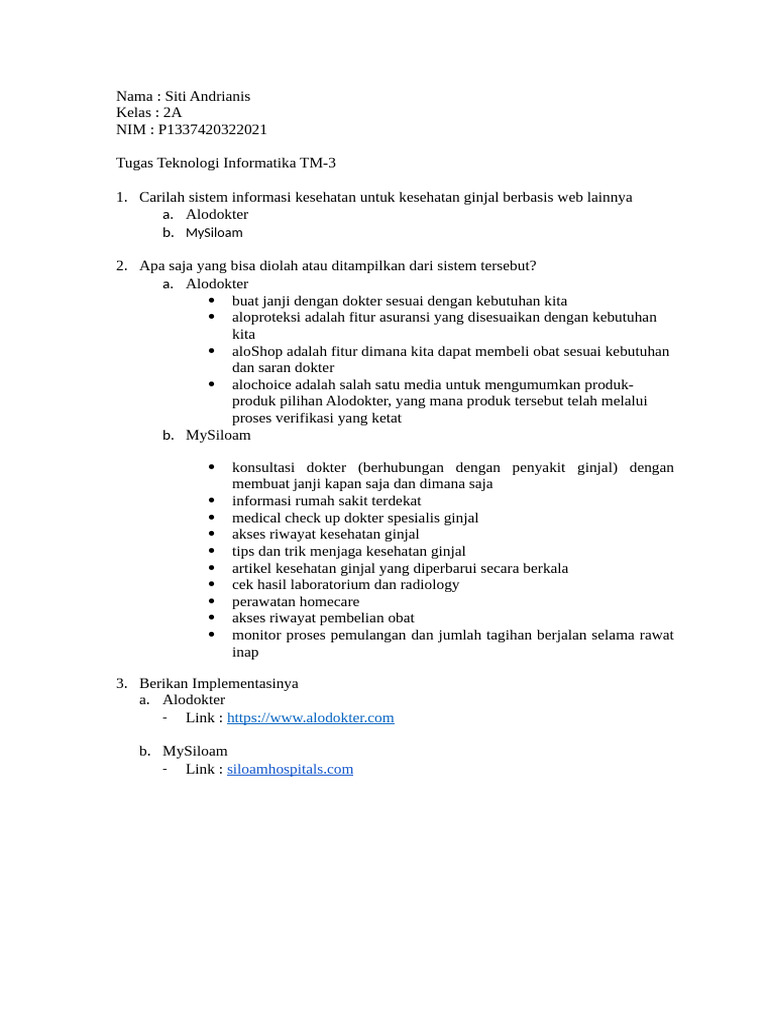 021 2A Siti Andrianis Tugas TI | PDF