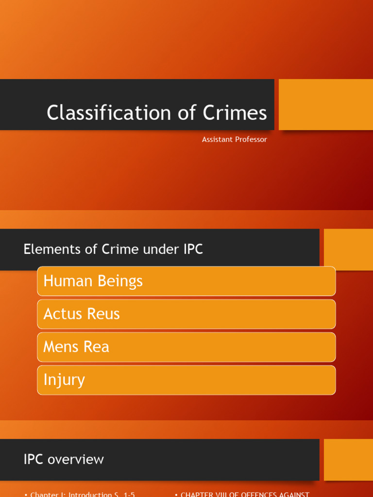 Classification of Crimes | PDF | Crimes | Crime & Violence