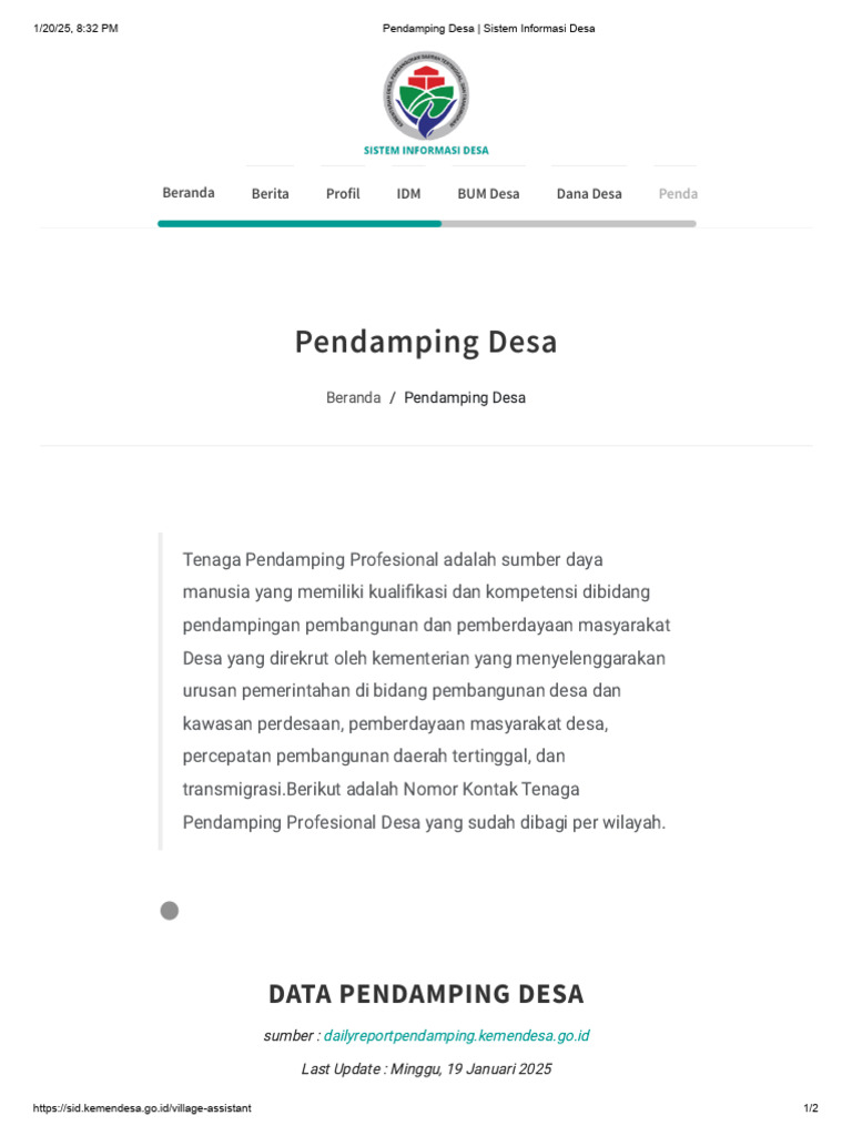 Pendamping Desa _ Sistem Informasi Desa | PDF