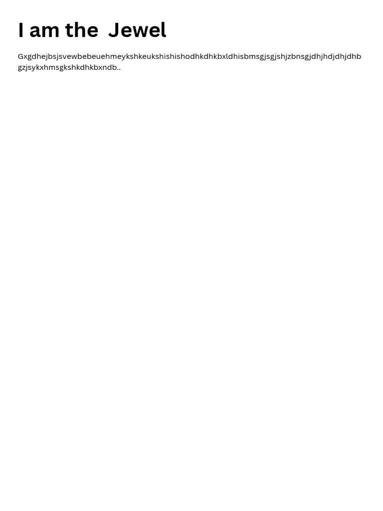 I am the Jewel | PDF