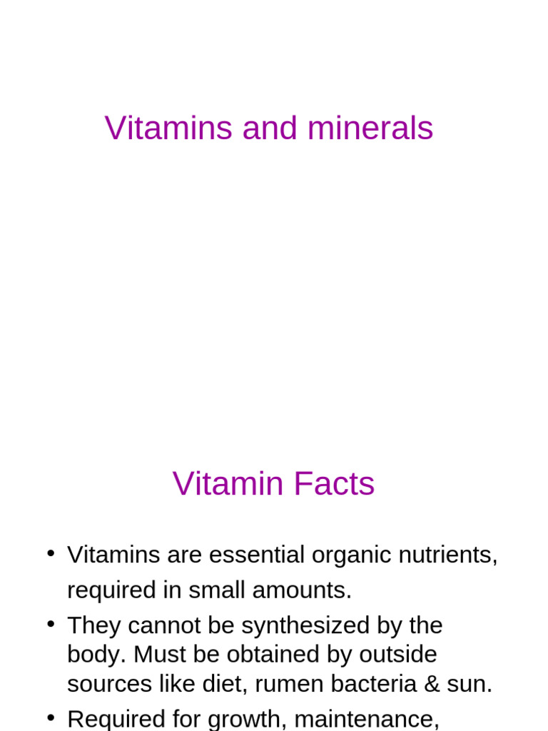 Essential Vitamins and Minerals Guide | PDF | Vitamin | Nutrients