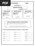 Class 4 Fractions Worksheet | PDF | Mathematics | Division (Mathematics)