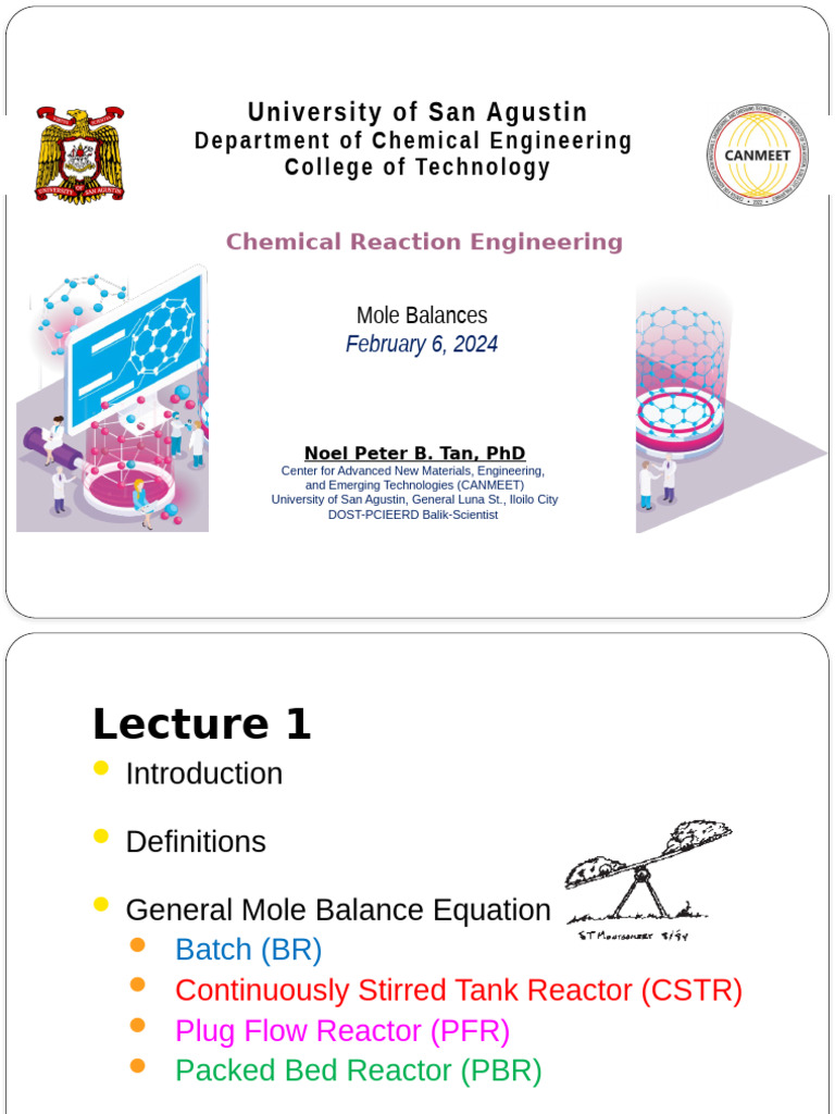CRE Lecture 1 (Mole Bal. - Conversion) | PDF | Chemical Reactor ...