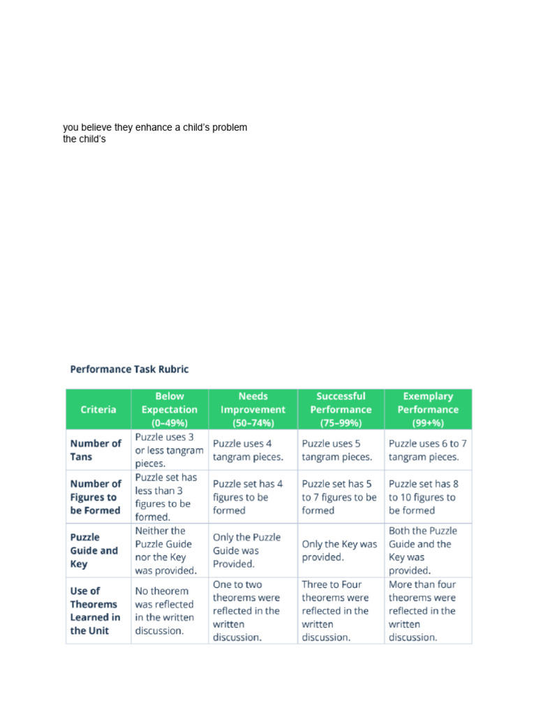 Tangram Game Project for Kids | PDF