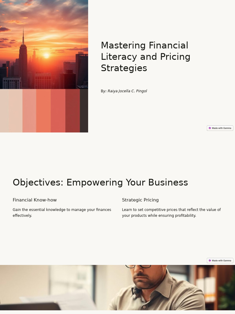 Master Financial Literacy & Pricing Strategies | PDF | Pricing | Expense