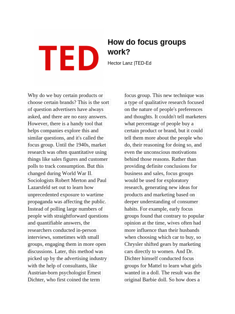 How Do Focus Groups Work | PDF