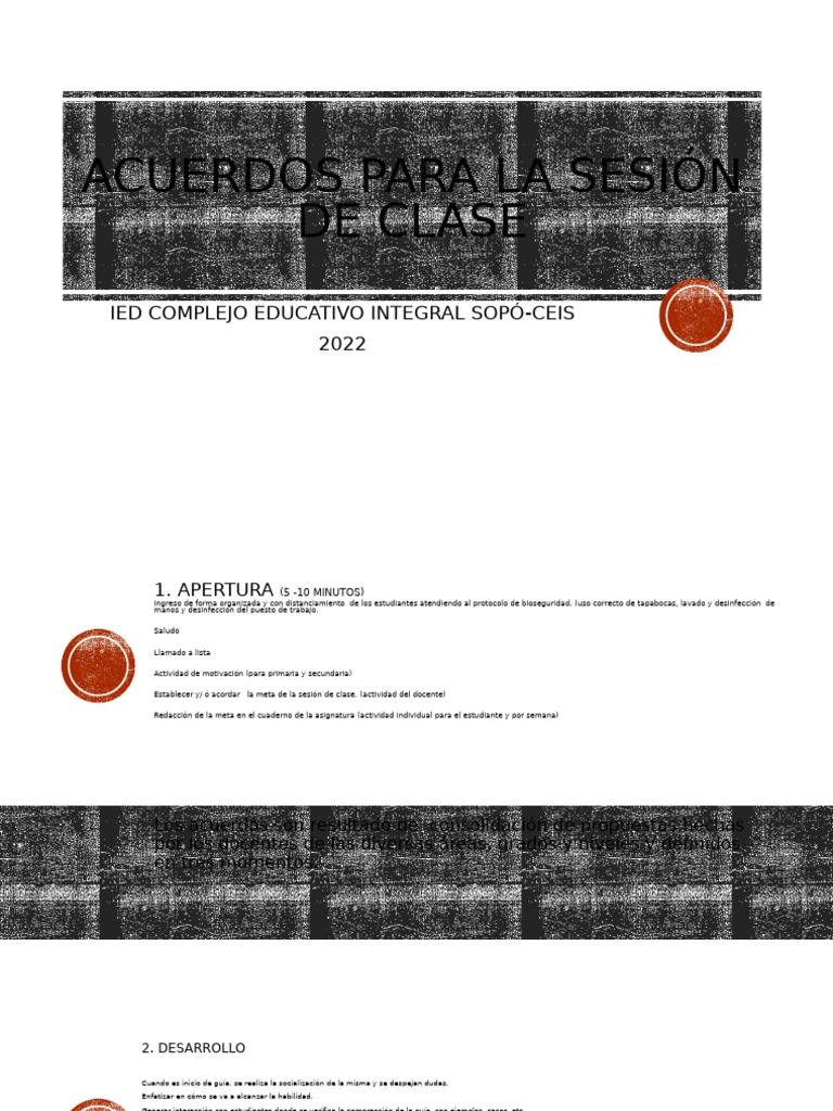 Momentos Para La Sesión de Clase. Ceis 2022 | PDF