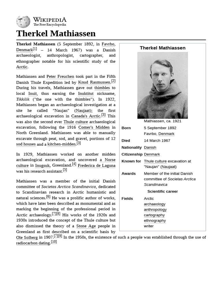 Therkel_Mathiassen | PDF | Eskimo | Arctic