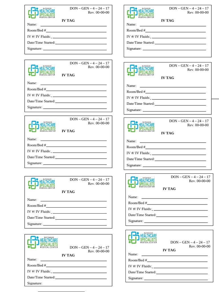 IV Tag Documentation Template | PDF