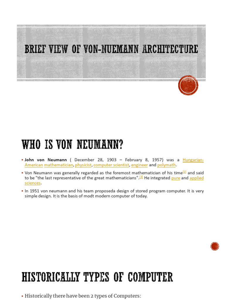 Von Neumann Architecture | PDF | Computer Data Storage | Central Processing Unit