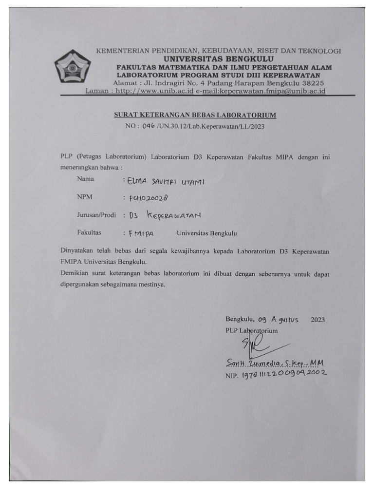 Bebas Lab ELMA SAVITRI UTAMI | PDF