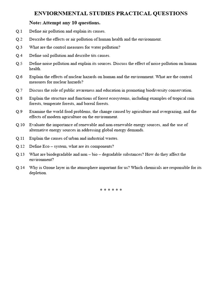 Class 12th Evs Practical em | PDF