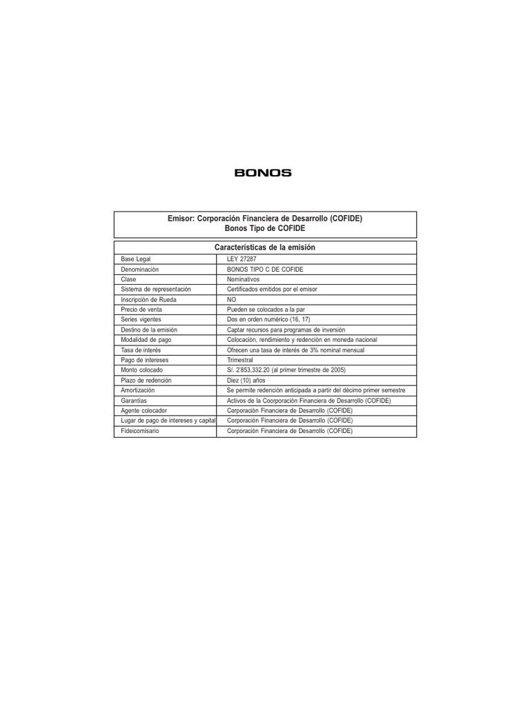 Bonos | PDF