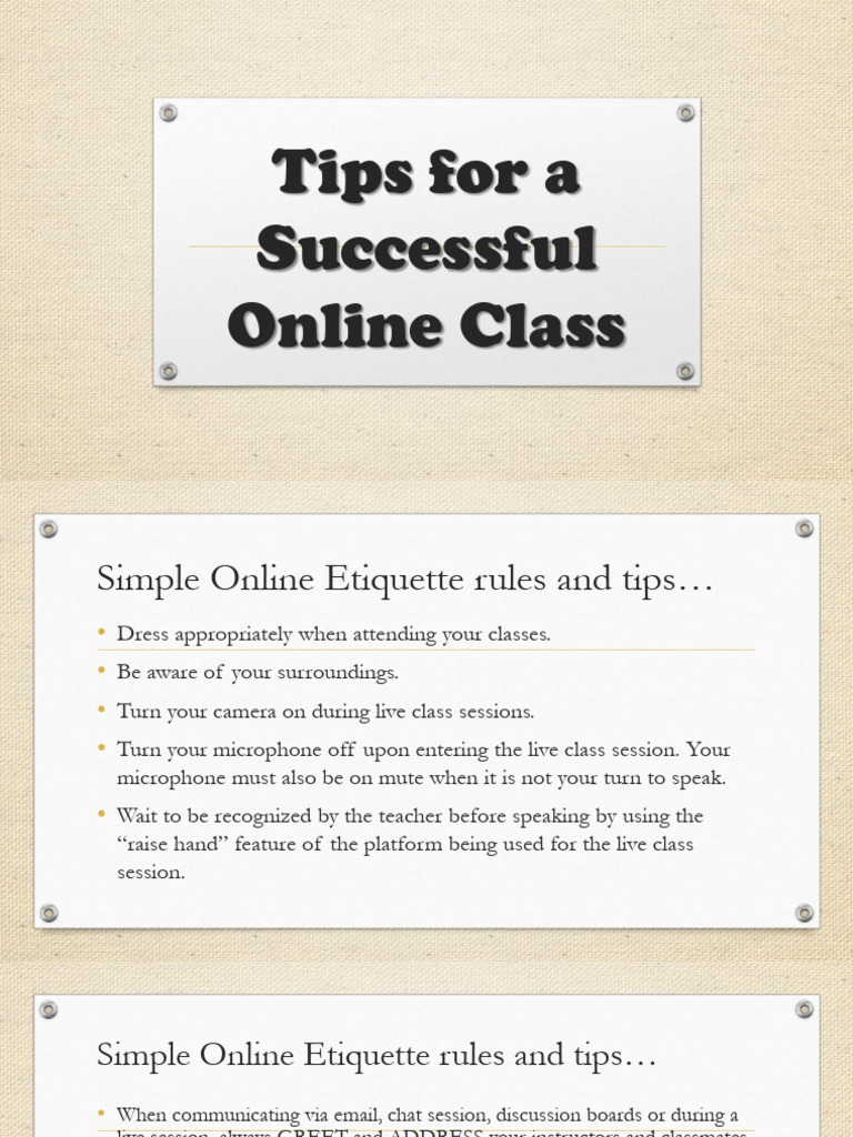 Online Class Etiquette Tips | PDF