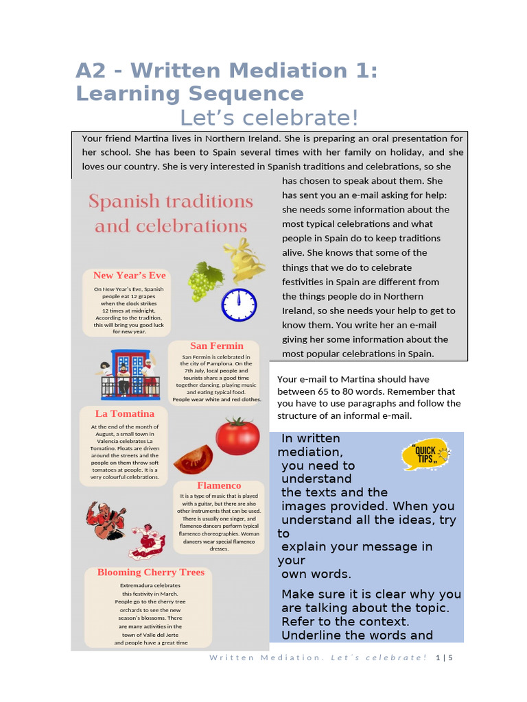 1 2 LETS CELEBRATE WrittenMediation LearningSequence | PDF | Drought ...