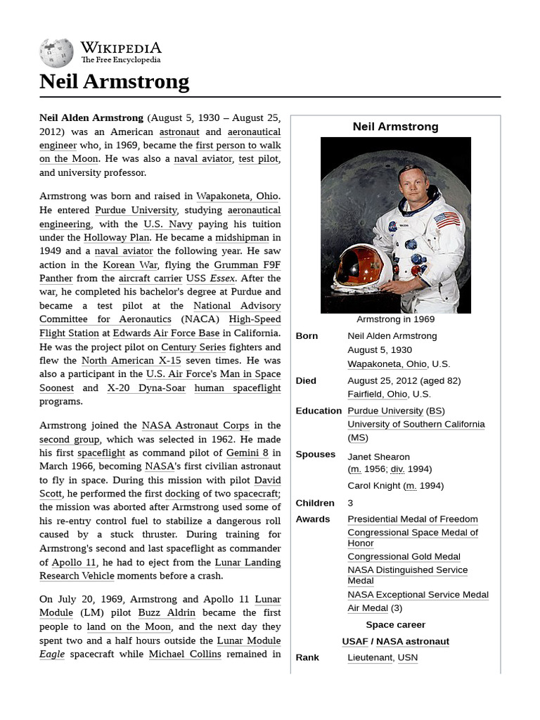 Neil Armstrong | PDF | Neil Armstrong | Apollo 11