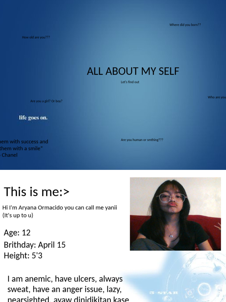 All About Me 1 | PDF
