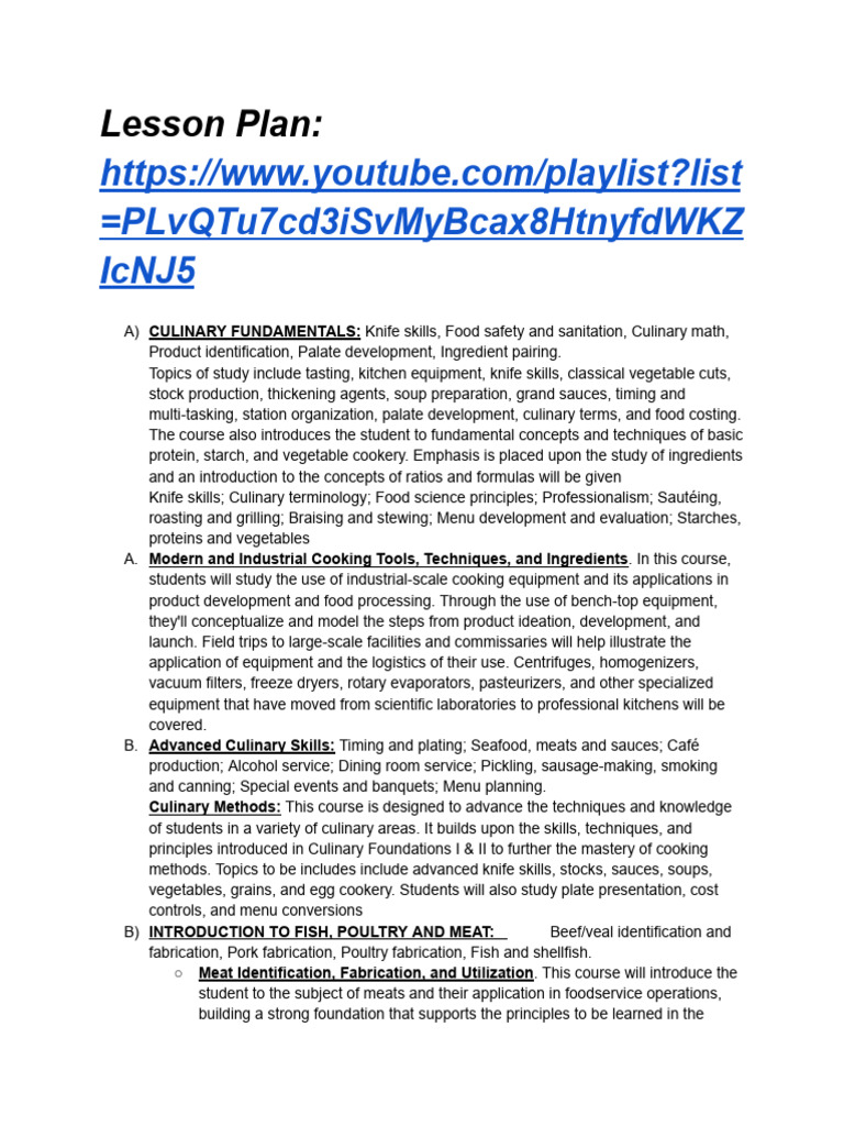 Comprehensive Culinary Skills Curriculum | PDF | Spanish Cuisine | Cooking