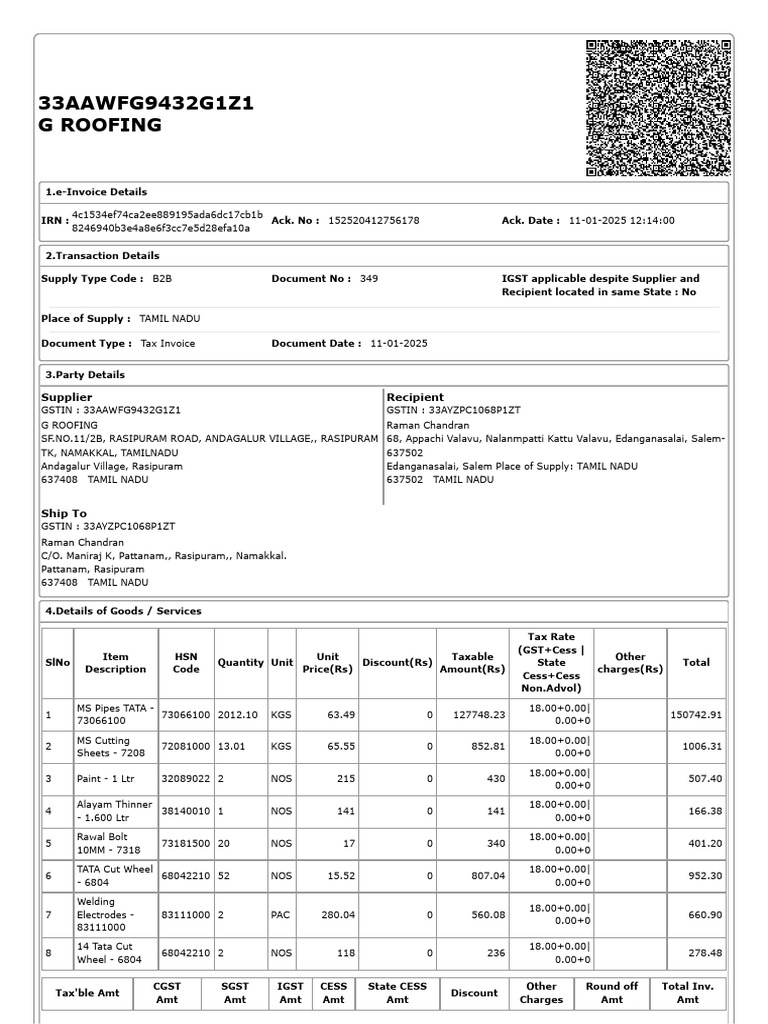 BILL NO. 349 - Nic - Einvoice.web | PDF | Invoice | Business Documents