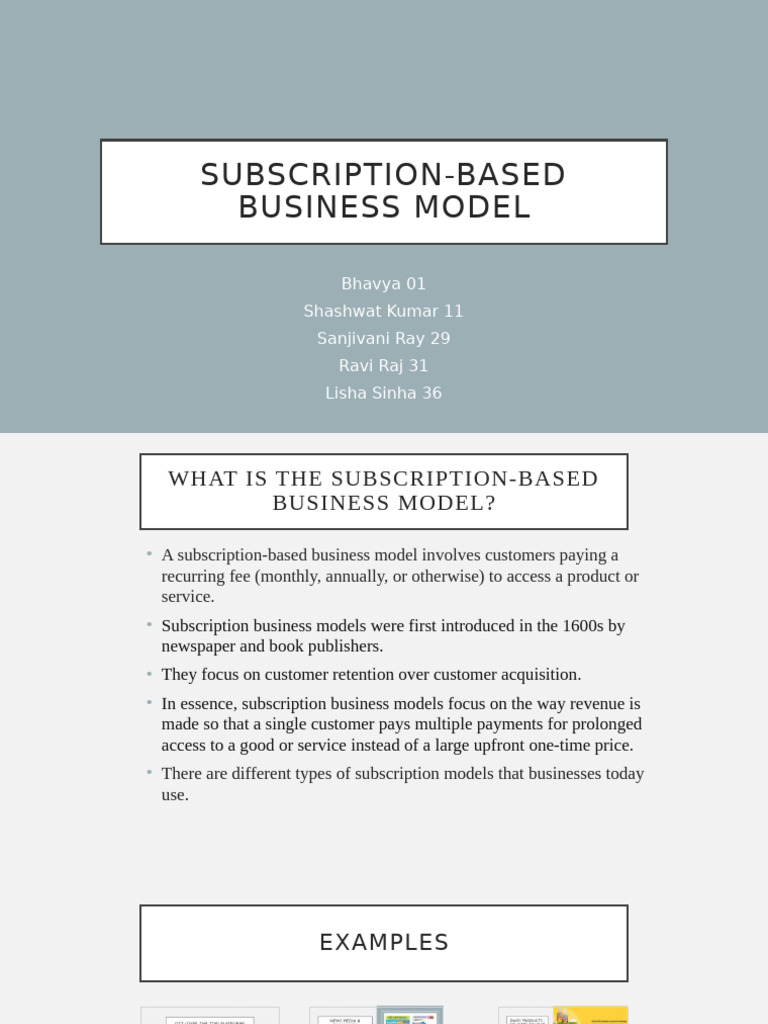 What is subscription based business model? | PDF