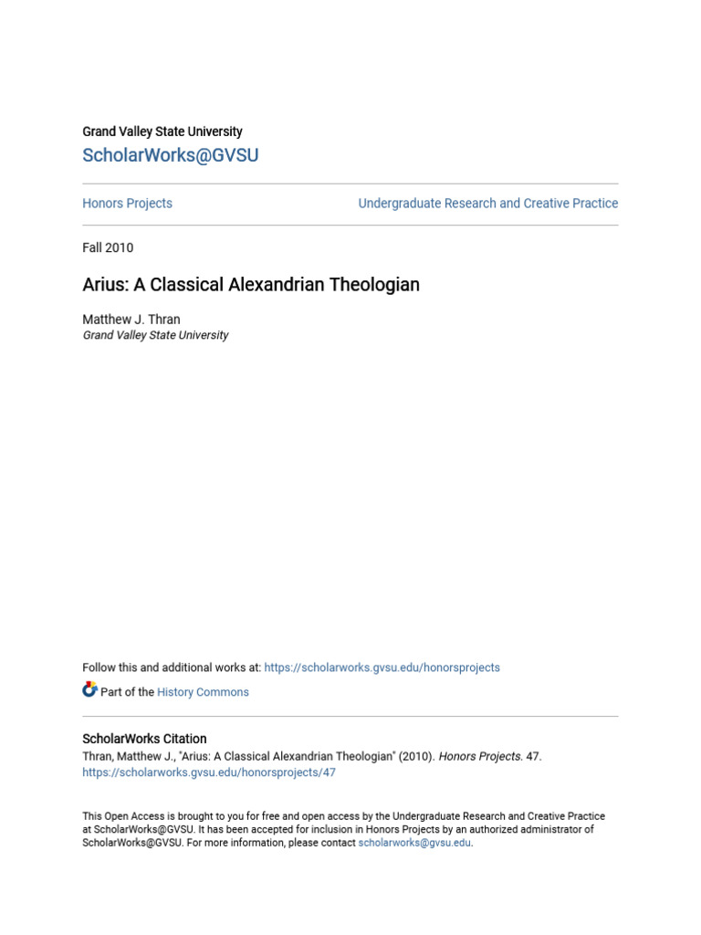 Arius and Early Christian Theology | PDF | Arianism | Origen