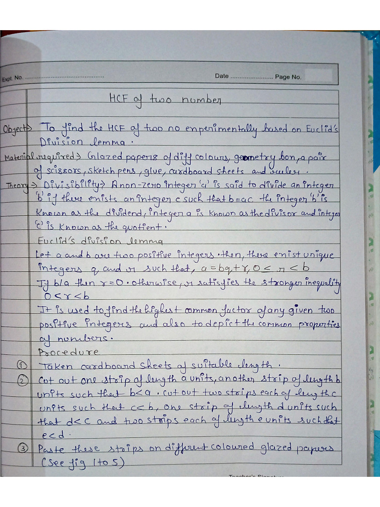 Class 10th Maths Lab Manual 2023-24 | PDF