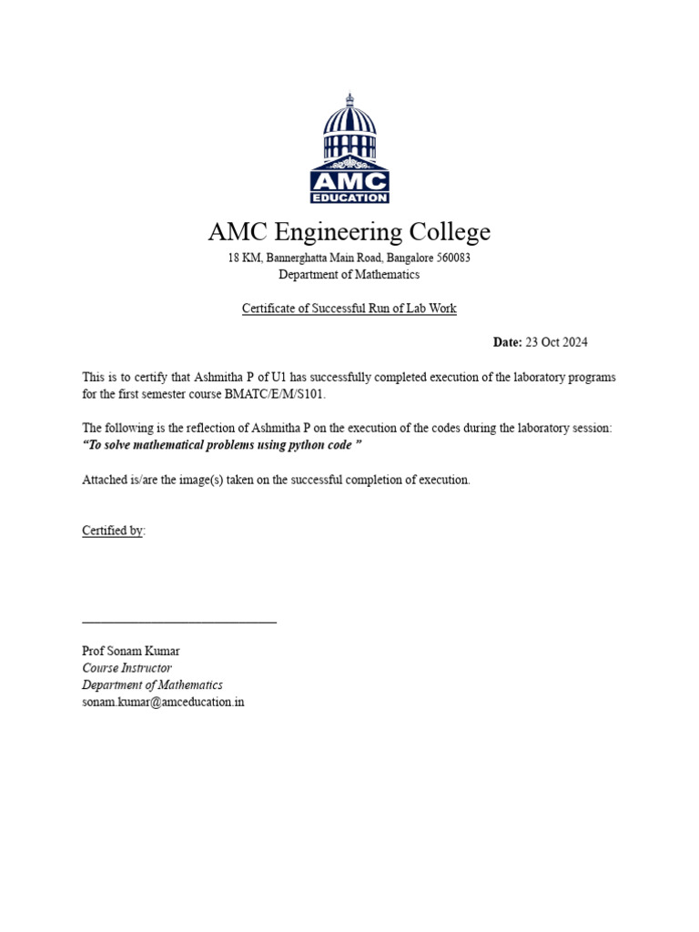 ObservationBookCertificate Ashmitha P Batch-U1 23 Oct 2024 | PDF