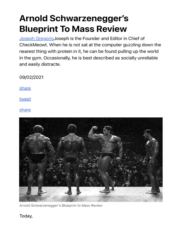 Arnold's Blueprint to Mass Overview | PDF | Strength Training ...