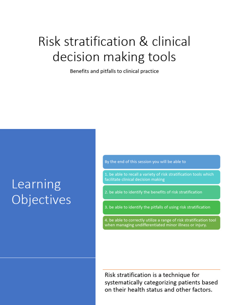 risk stratification clinical decision making | PDF | Risk Assessment | Risk