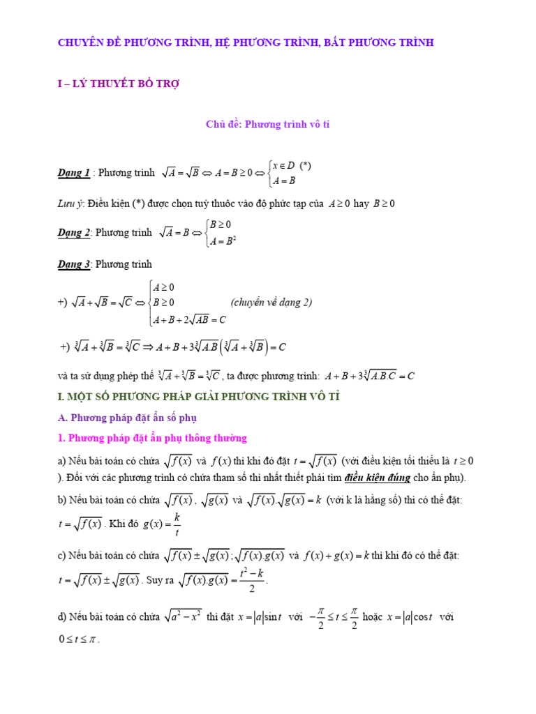 Đa Ôn PT Và HPT 10a | PDF