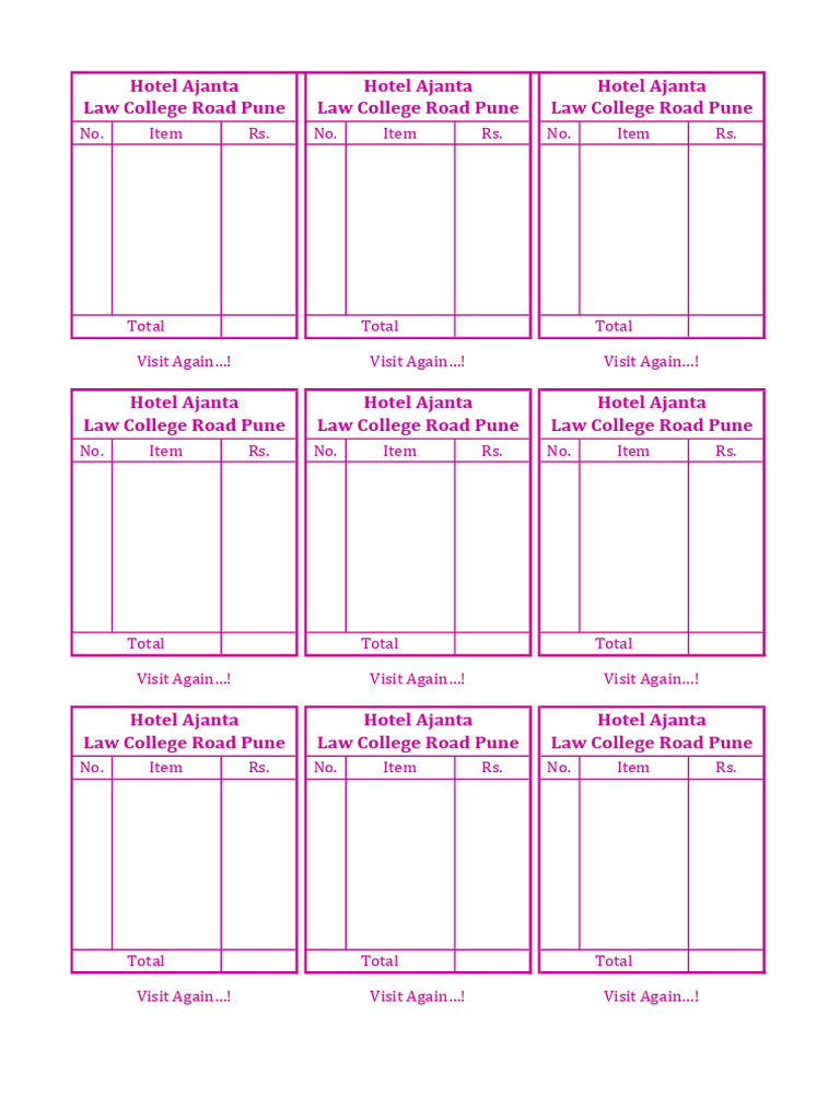 Hotel Ajanta Bill | PDF